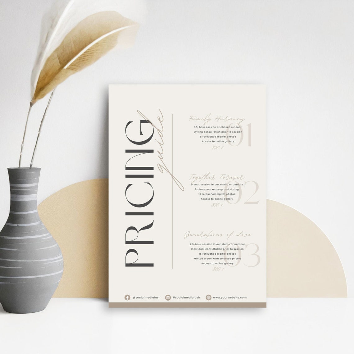 Photography Pricing Guide Template - Price Guide List for Photographers ...