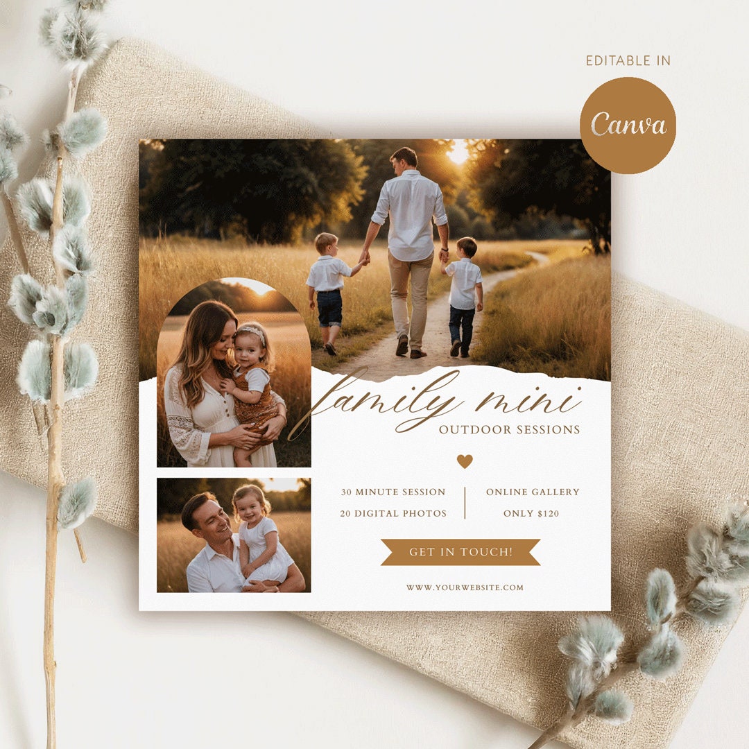 Editable Mini Session Canva Template Photo Session Advertisement Family ...