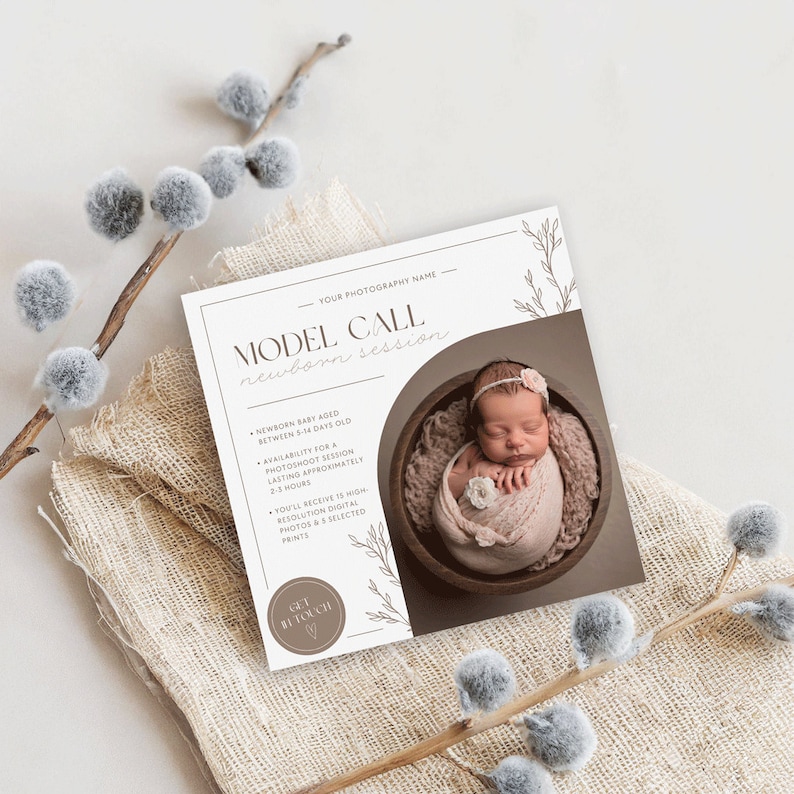 Newborn Session Model Call, Newborn Photoshoot Mini Session, Canva ...