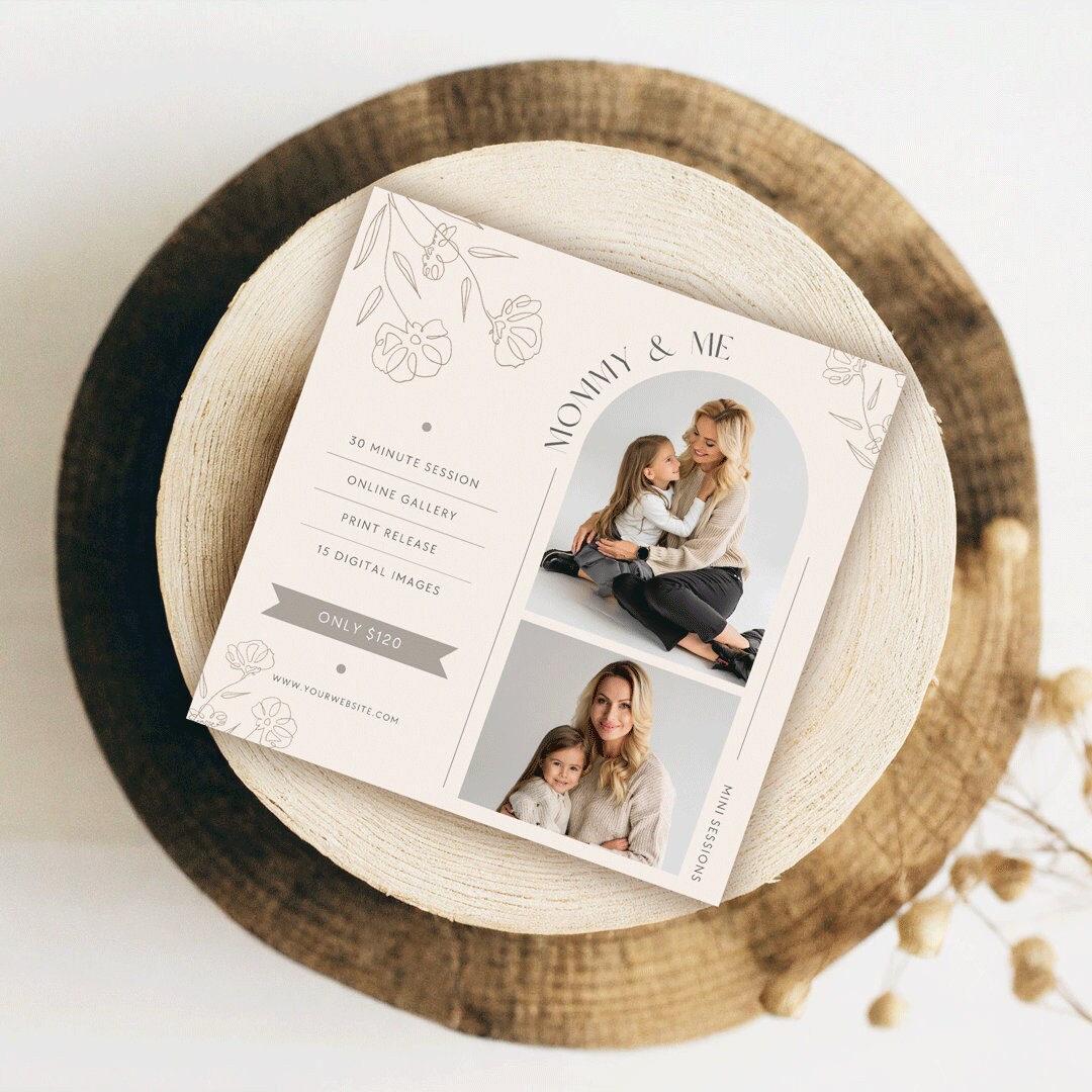 Mother's Day Mini Session Canva Template, Mommy & Me Photoshoot ...