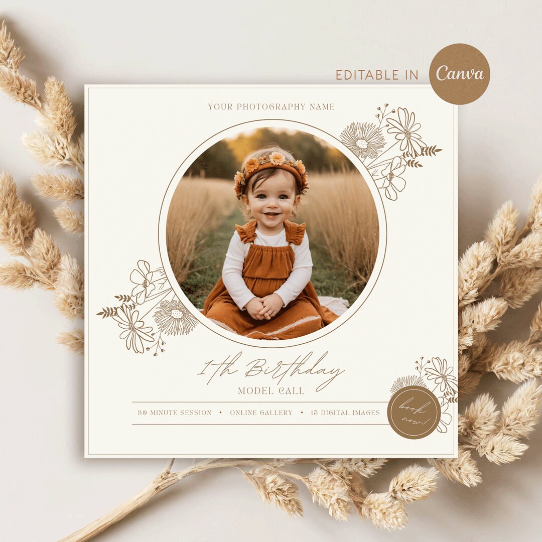 Photography Model Call Editable Template Canva Digital Marketing Board ...