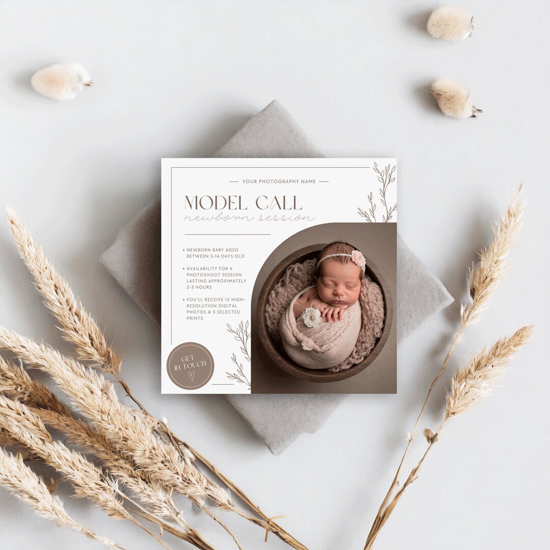 Newborn Session Model Call, Newborn Photoshoot Mini Session, Canva ...