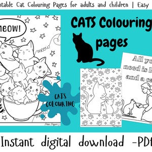 12 CAT KITTEN Colouring Pages | Easy, Relaxing & Cozy Adult Colouring ...