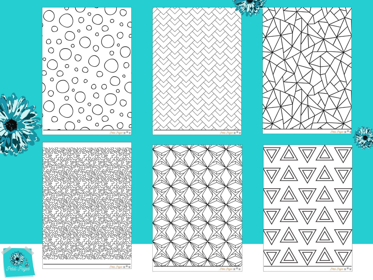 12 GEOMETRIC Style Colouring Pages | Repeating Patterns | Easy ...