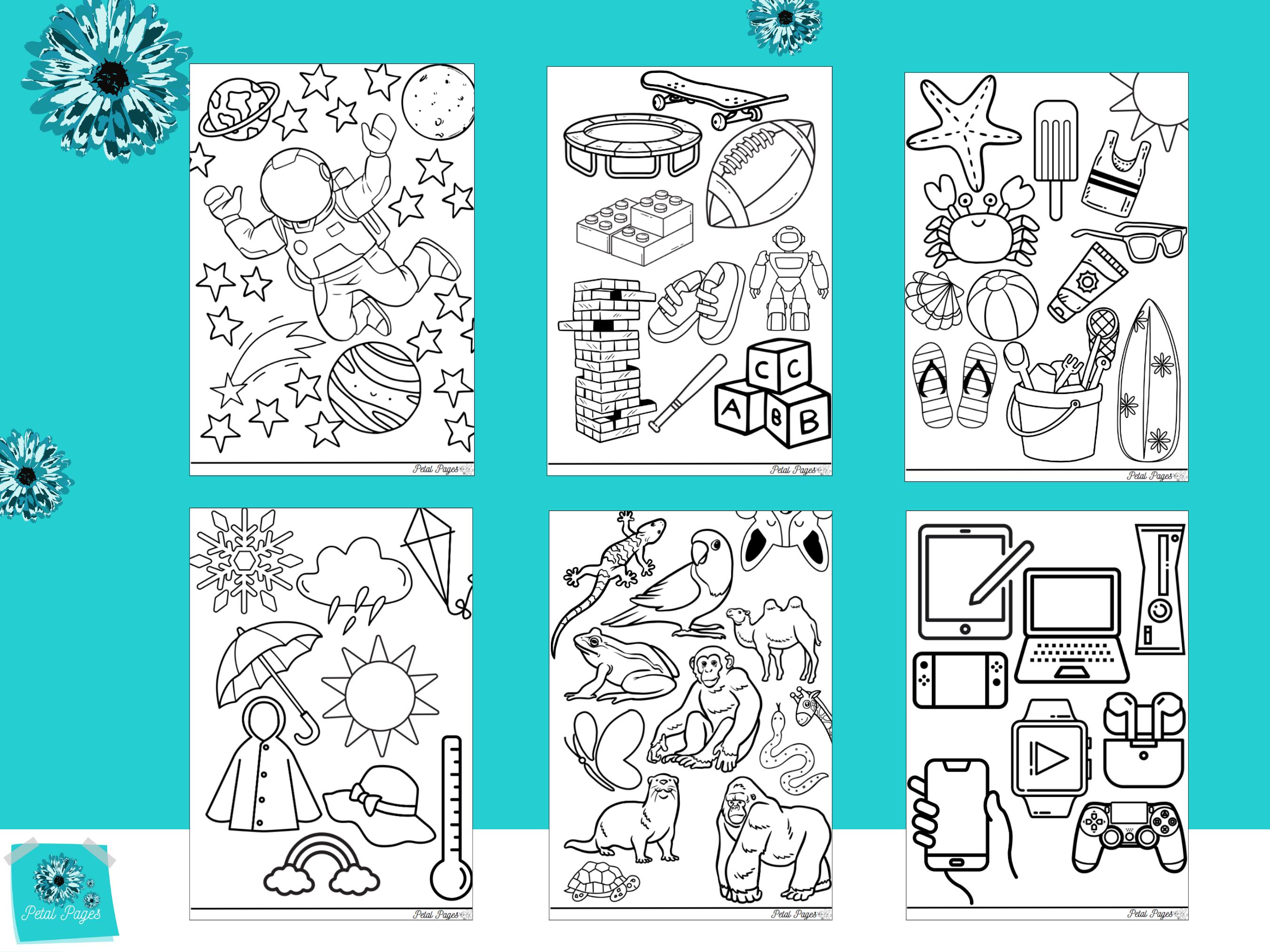 12 KID FRIENDLY Colouring Pages Easy, Relaxing & Cozy Summer Holidays ...