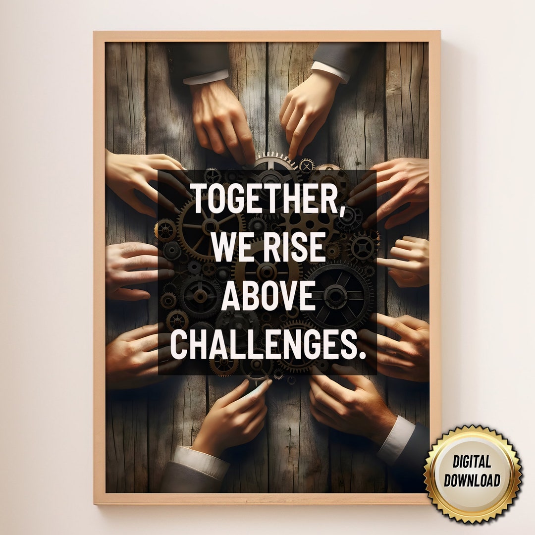 Teamwork Wall Art, Motivation Wall Art, Cubicle Decor, Break Room Signs ...