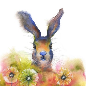 Peekaboo - Cute Bunny - Art Print - Watercolor Rabbit Painting - Peter ...