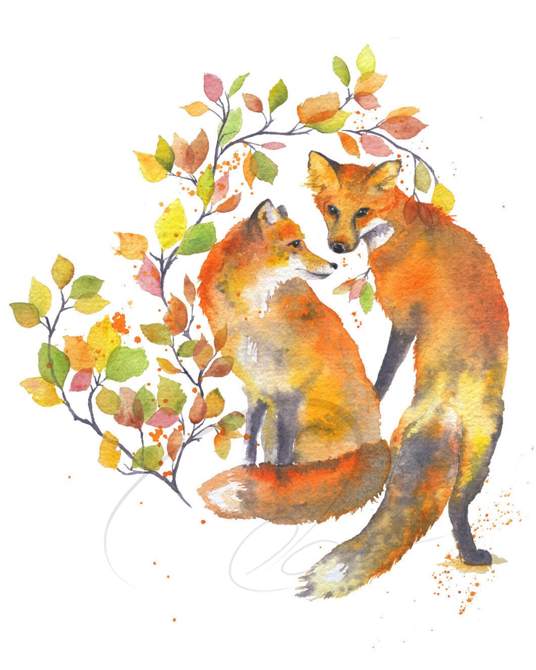 Sass & Class - Art Print - Red Fox - Fall Colours - His and Hers ...