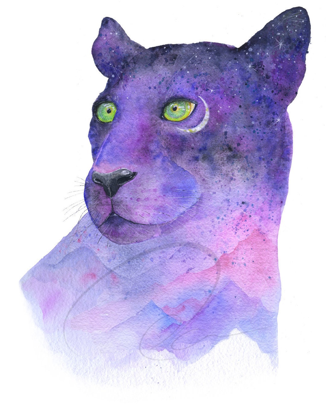 Luna Black Panther Art Print Big Cat Spirit Magic - Etsy 日本