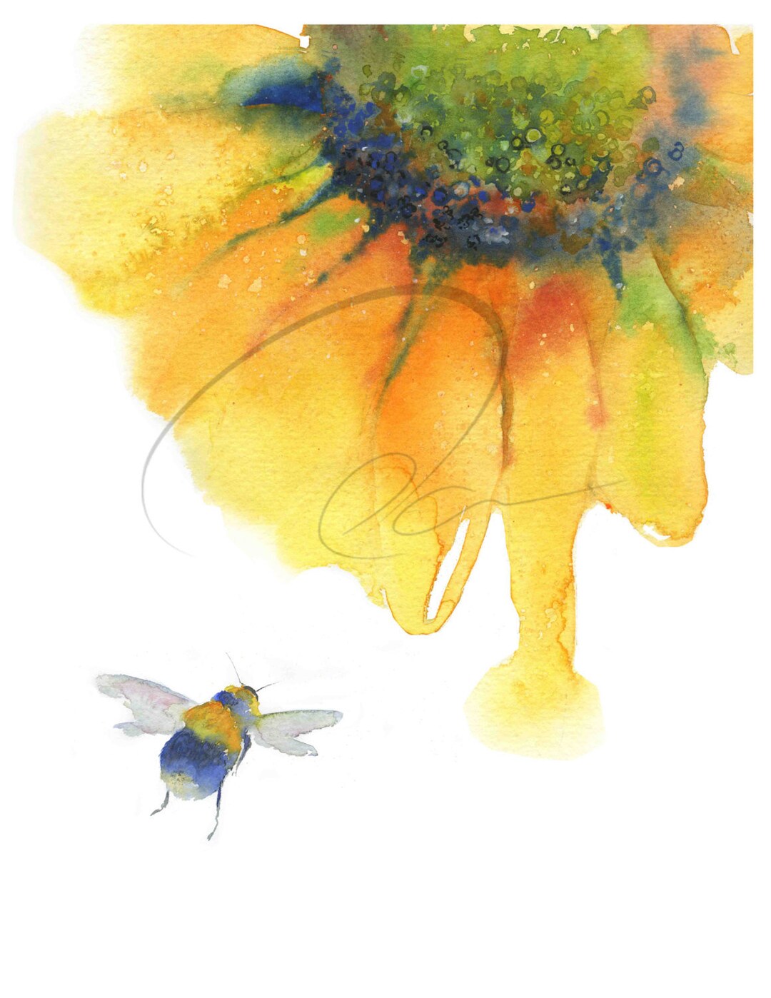 Nectar - Honey Bee - Art Print - Sunflower - Spirit of Life - Busy ...