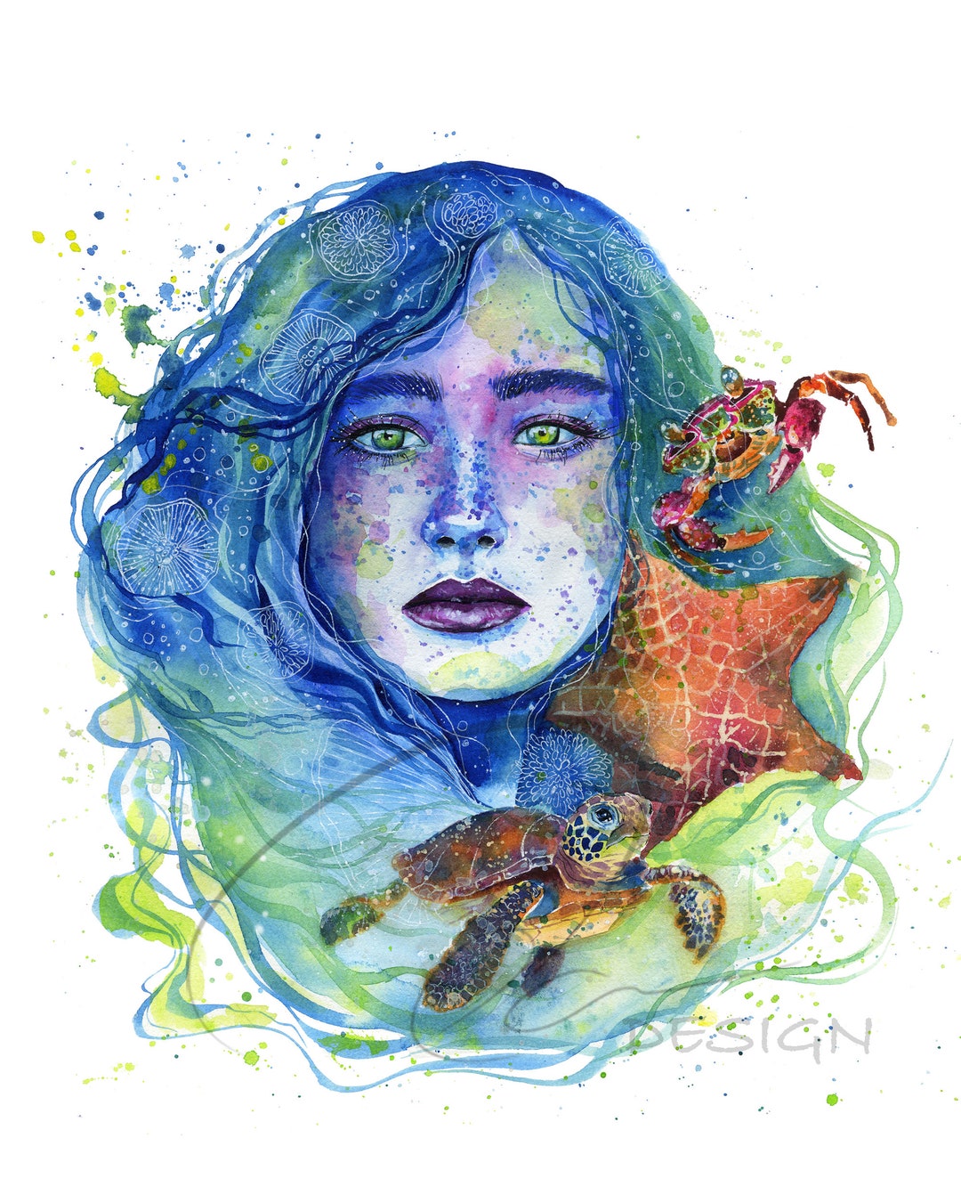 Magical Watercolour Original Custom Art by Oladesign - Mermaid, Soul ...