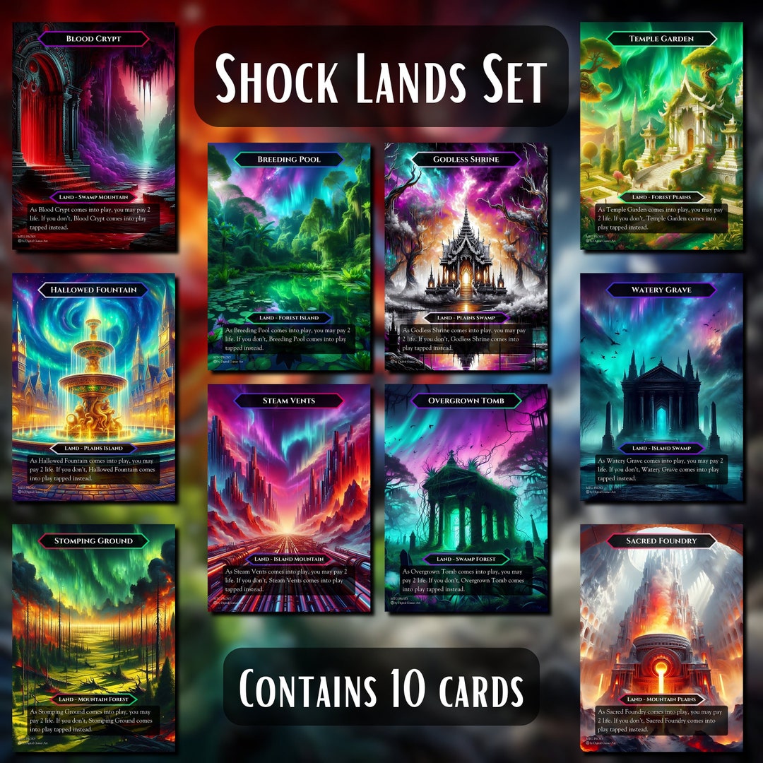 Commander EDH Shock Land MTG Proxy Bundle. Magic the Gathering MTG Full ...
