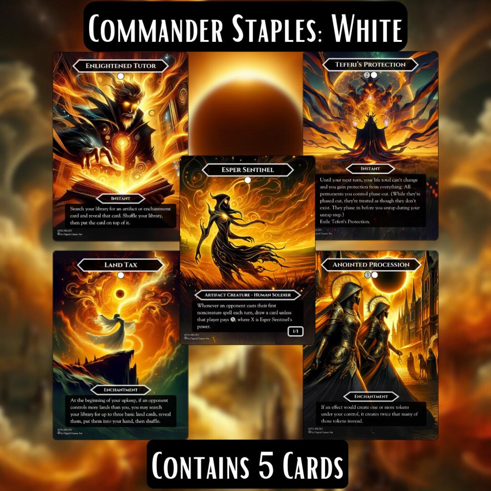 Commander EDH White Staples MTG Proxy Bundle. Magic the Gathering MTG ...