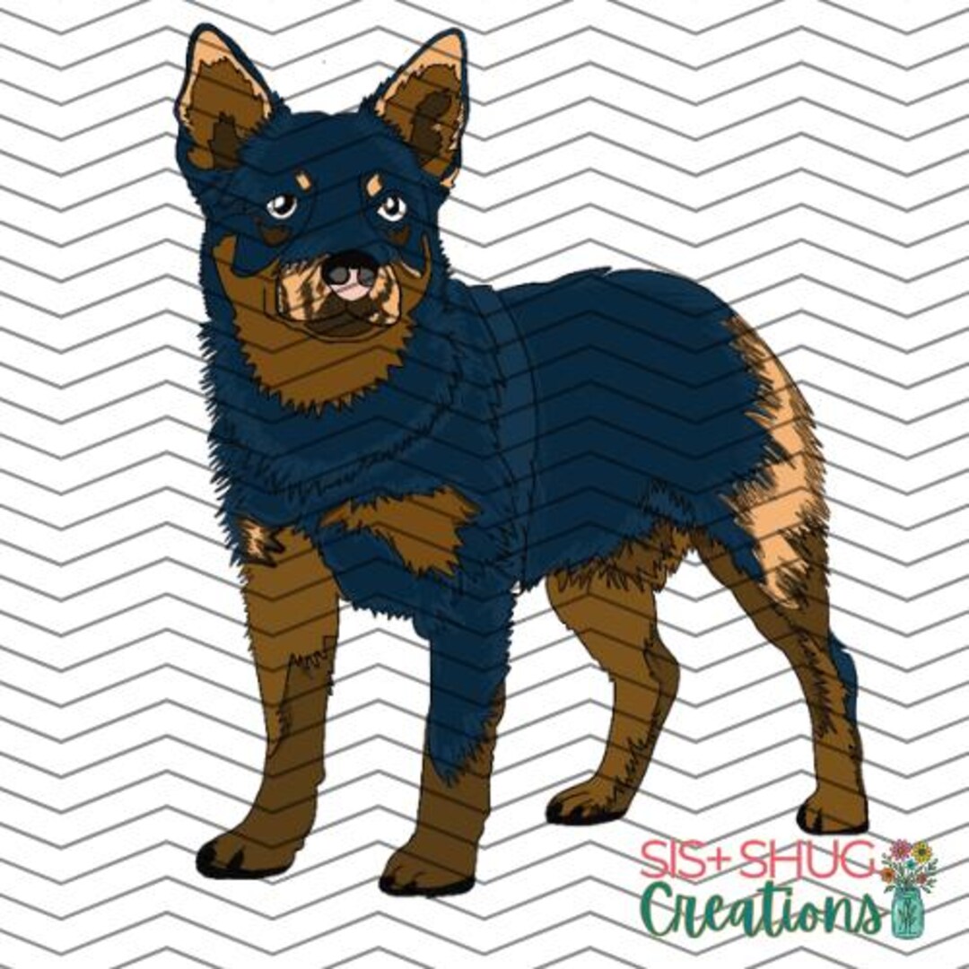 Blue Heeler PNG | Hand Drawn | Sublimation Design - Etsy