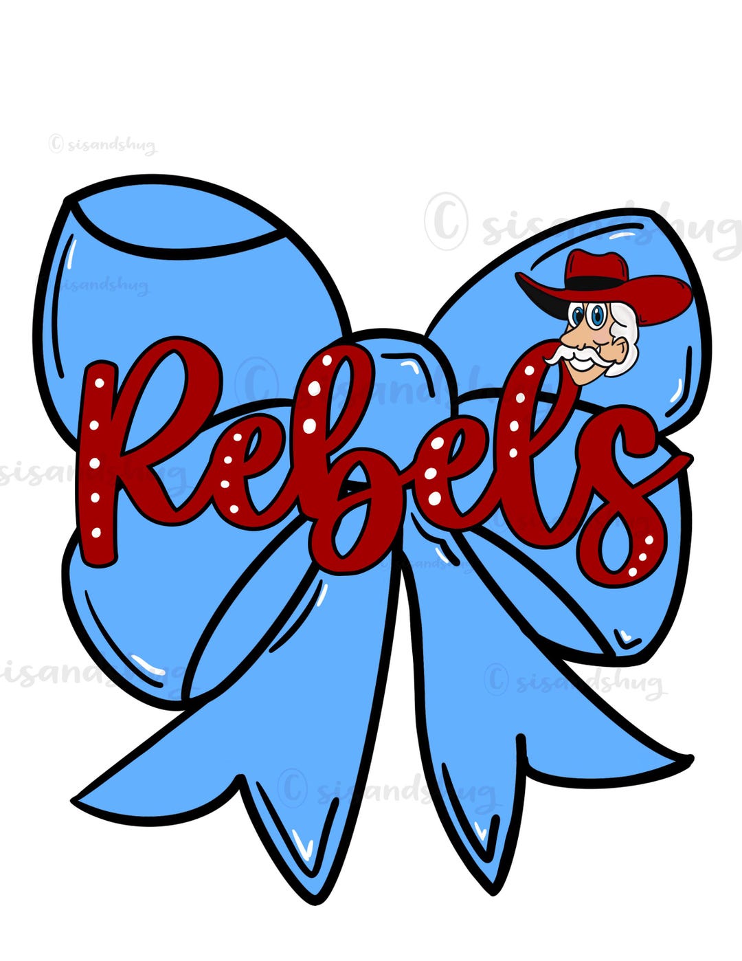 Rebels Mascot Bow PNG | Hand Drawn | Sublimation Design | Hand Drawn ...