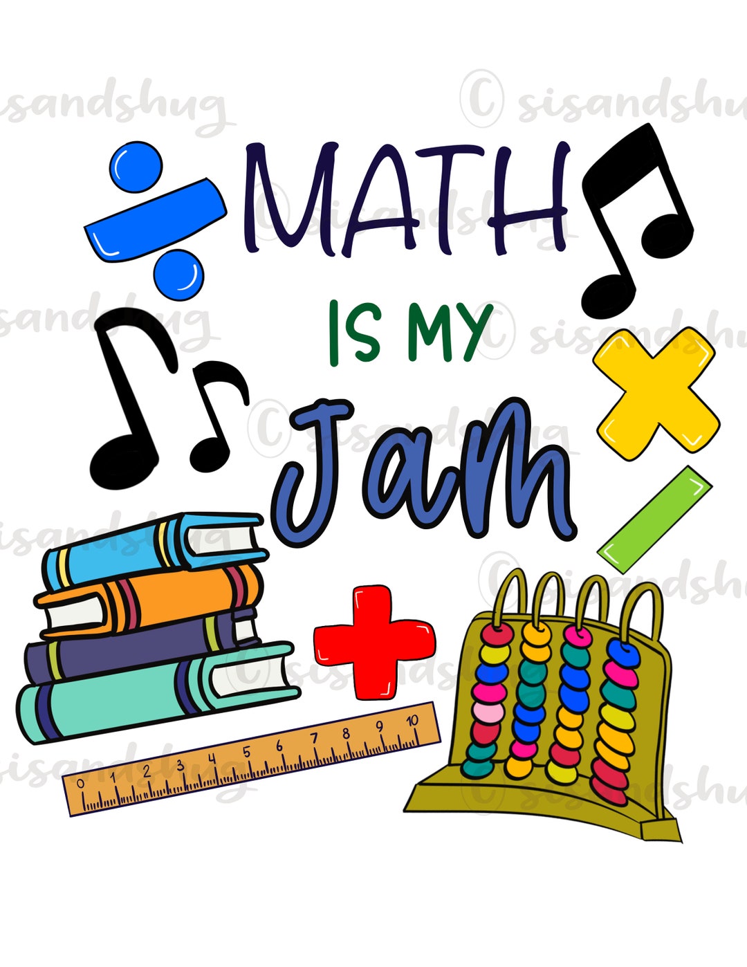 Math is My Jam Sublimation PNG Hand Drawn Digital Download Printable ...