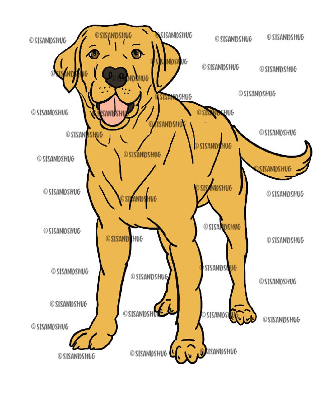 Yellow Lab PNG | Hand Drawn | Sublimation Design - Etsy