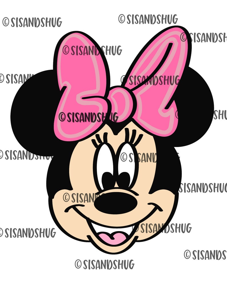 Minnie Pink Bow PNG | Hand Drawn | Sublimation Design| DTF Print - Etsy