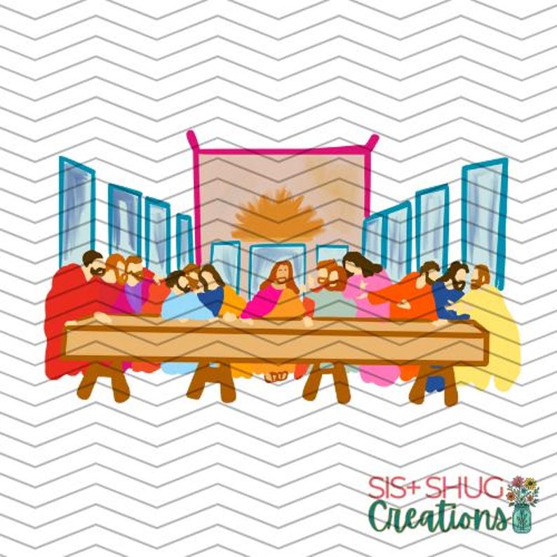 Lords Supper PNG Hand Drawn Sublimation Design DTF Print Instant ...