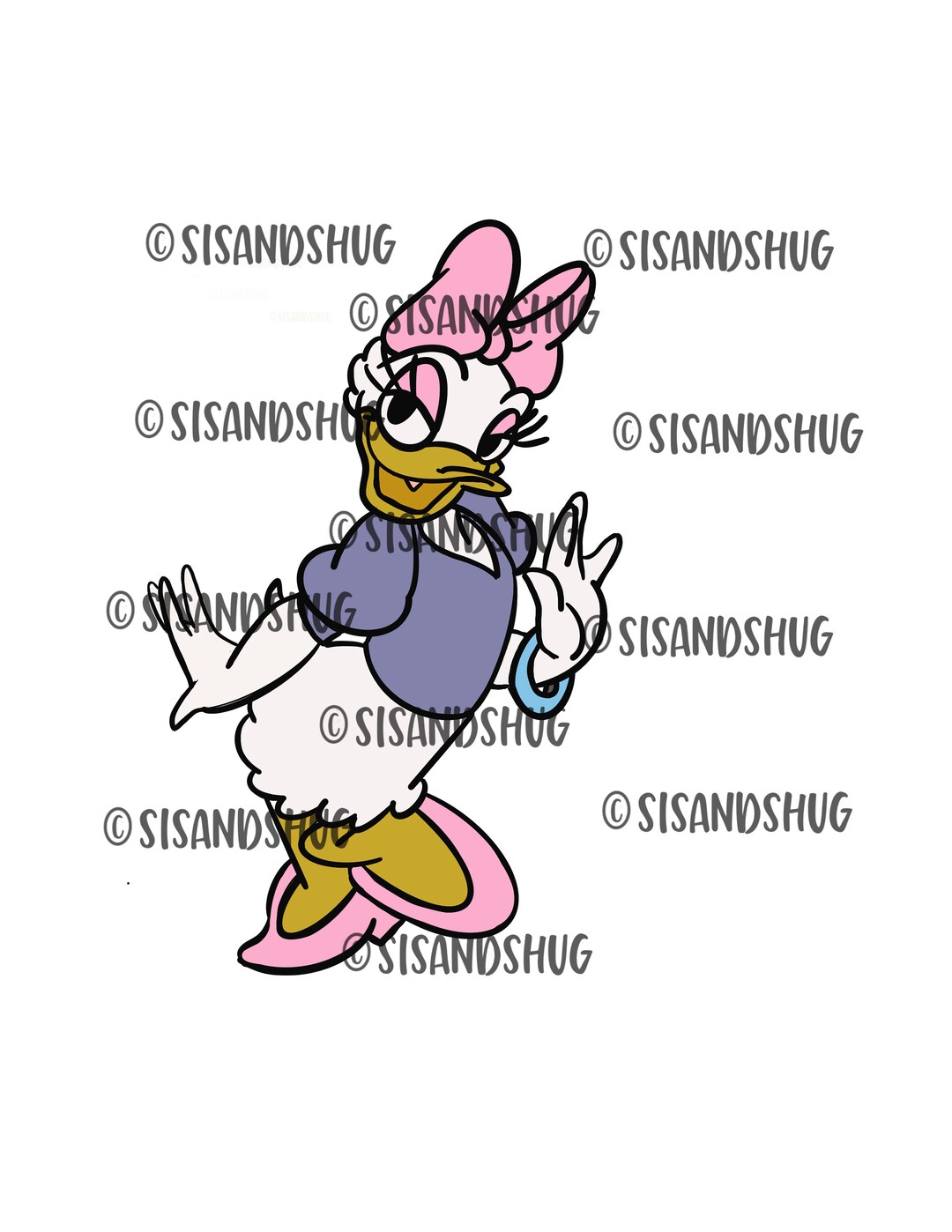 Daisy Duck PNG | Hand Drawn | Sublimation Design Digital Download ...