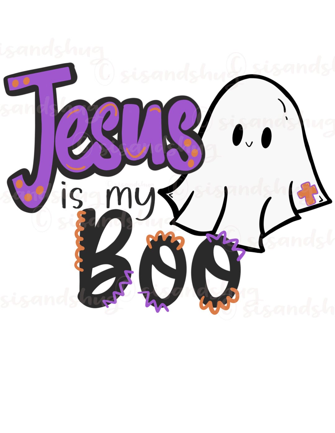 Jesus is My Boo Halloween PNG | Hand Drawn | Sublimation Design | Hand ...
