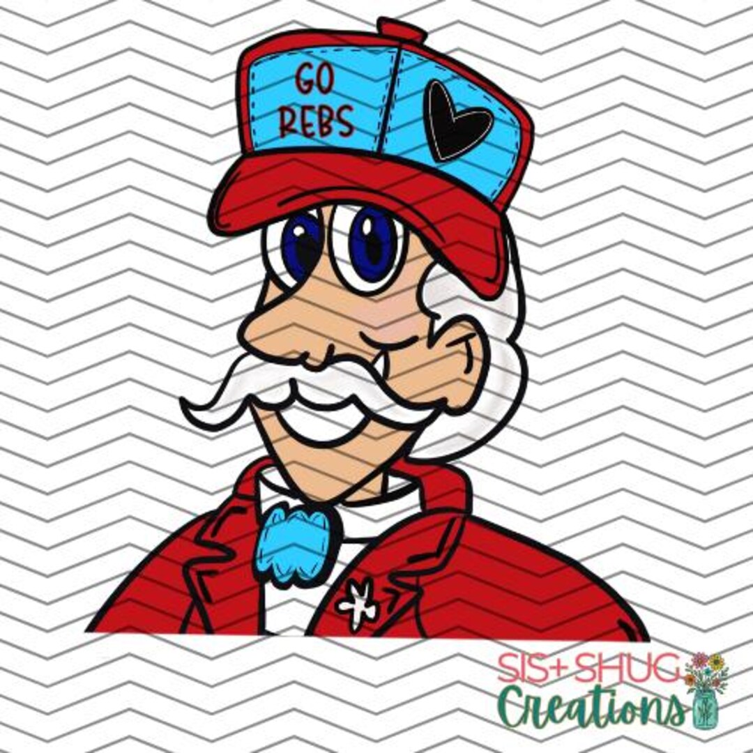 Colonel Reb Trucker Hat PNG Hand Drawn Sublimation DTF Digital Download ...