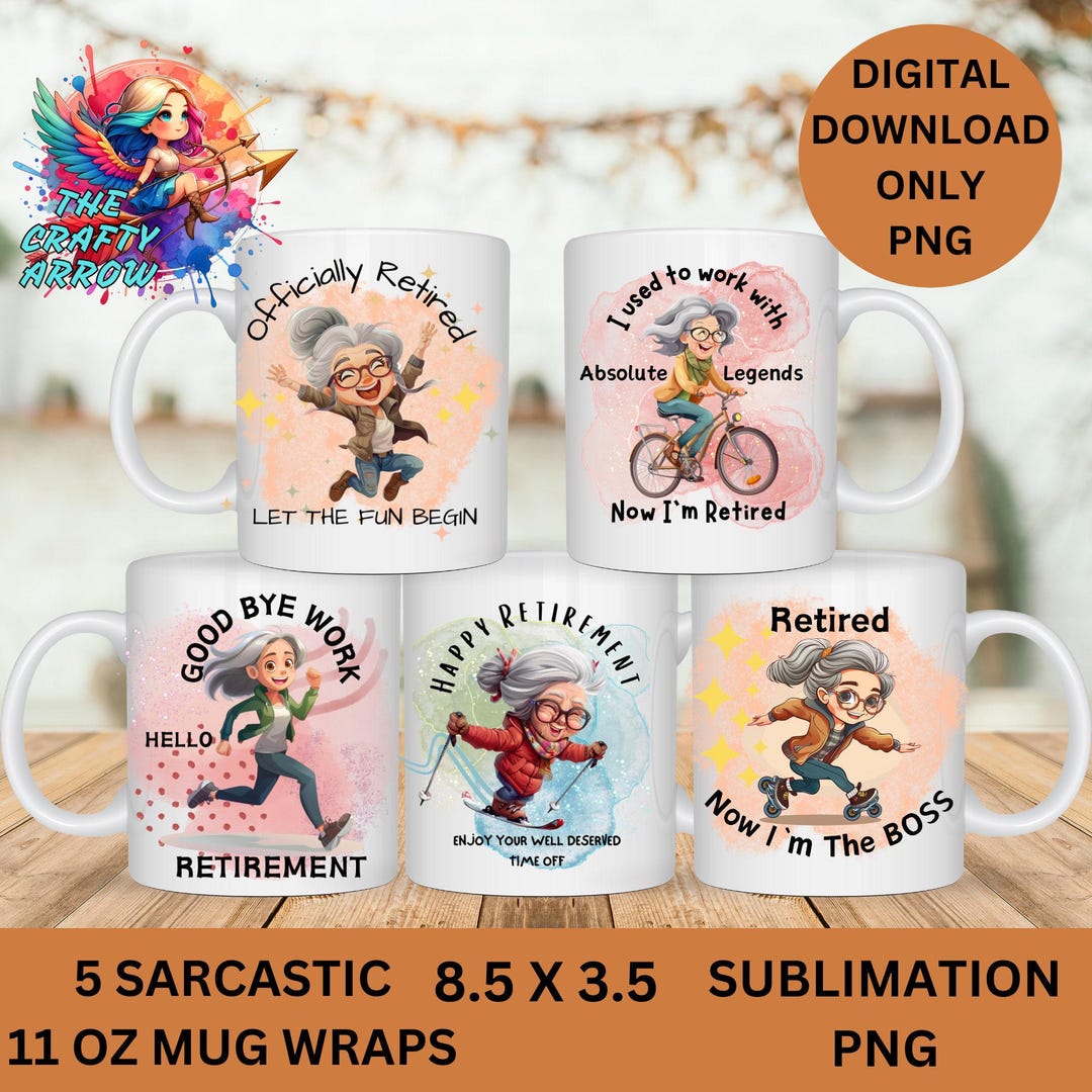 Retirement Mug Bundle, Funny Retirement Mugs, Sarcastic Retirement ...