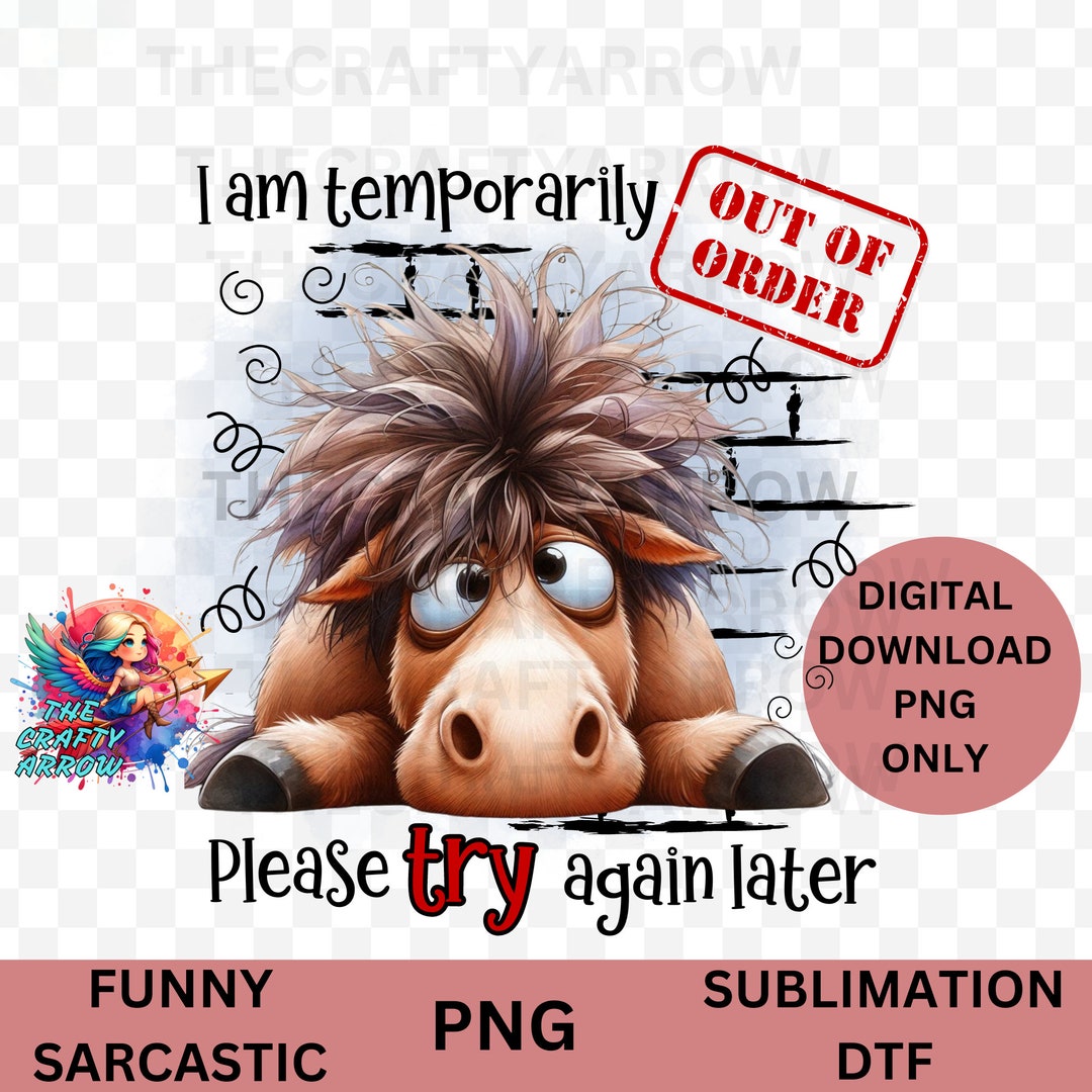 I Am Temporarily Out of Order, Funny Sublimation, Sarcastic Horse ...
