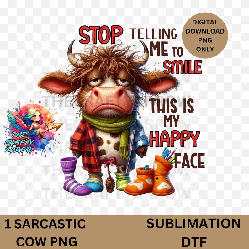 Funny, Sarcastic Grumpy Cow PNG, Digital Download, Mug Sublimation, DTF ...