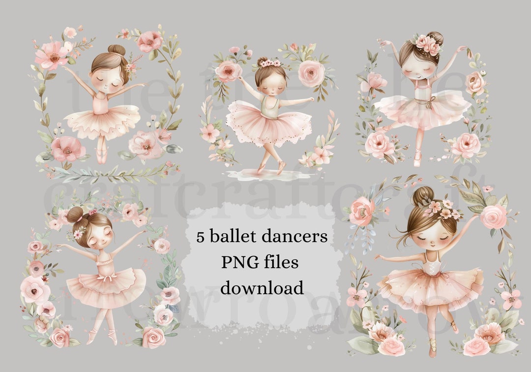 Cute Ballerina Clip Art, Sublimation Clipart - Etsy