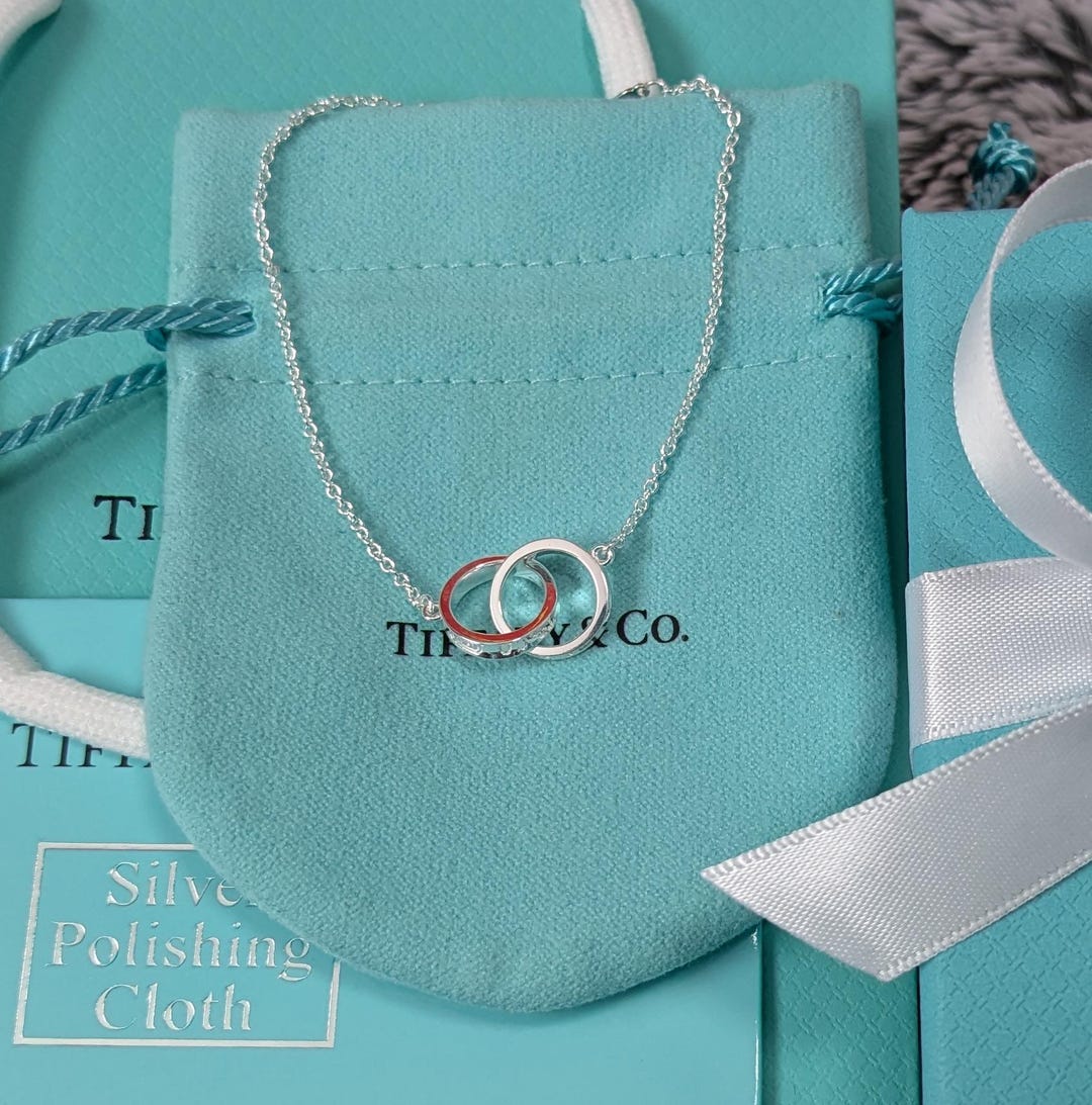 Vintage Silver Interlocking Circles Chain Bracelet - 1837 Collection; 7 ...