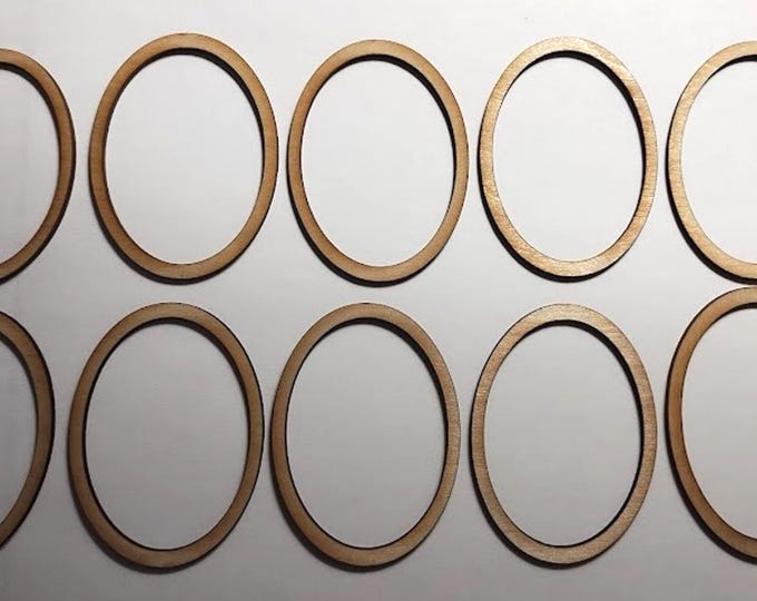 Set of 10 Oval Wood Frames - Etsy