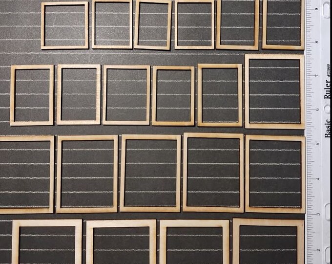 Set of 24 Miniature Wood Laser Cut Frames USA - Etsy