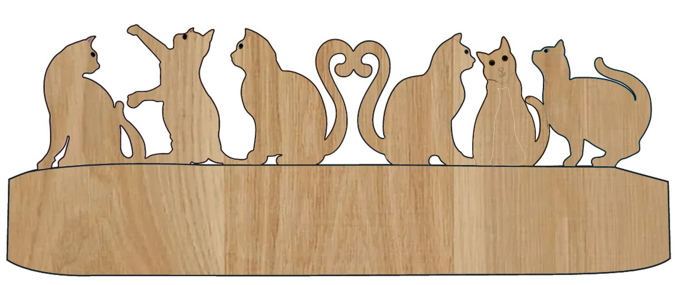 A Row of Cats Sign SVG File for CNC, Laser Glow Forge, Cricut ...