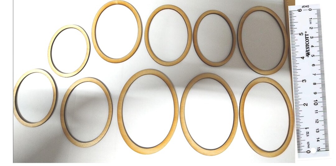Set of 10 Oval Wood Frames - Etsy