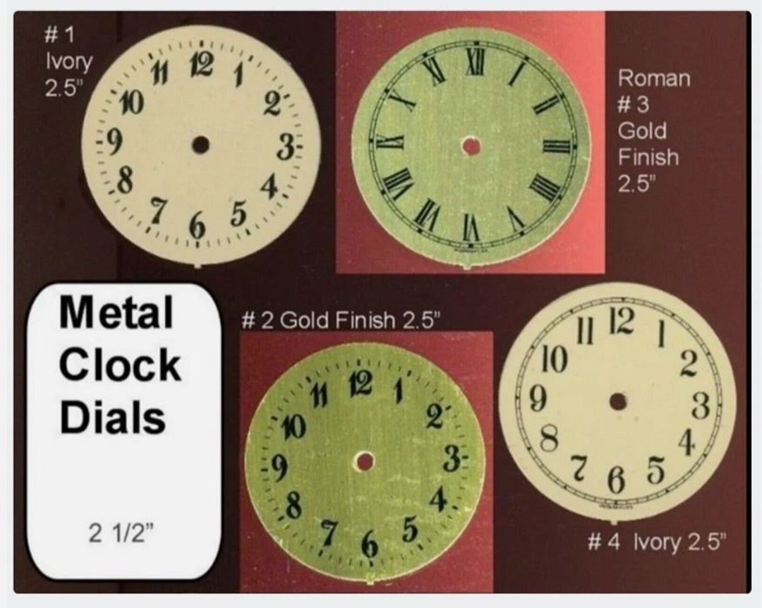 Set of 4 Old Fashion New Clock Face 2.5 Round Metal Craft Supply - Etsy