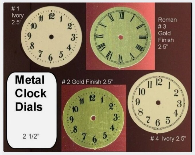 Set of 4 Old Fashion New Clock Face 2.5 Round Metal Craft Supply - Etsy