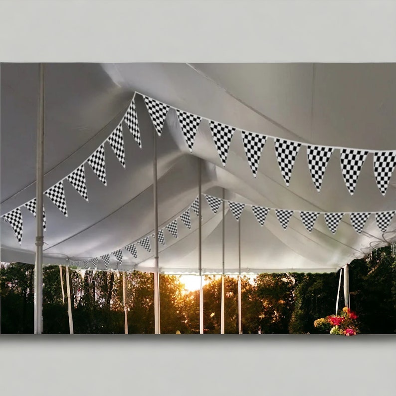 Checkered Flags Racing Pennant Banner 100 Ft NASCAR Theme Party Decor ...
