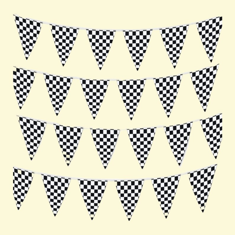 Checkered Flags Racing Pennant Banner 100 Ft NASCAR Theme Party Decor ...