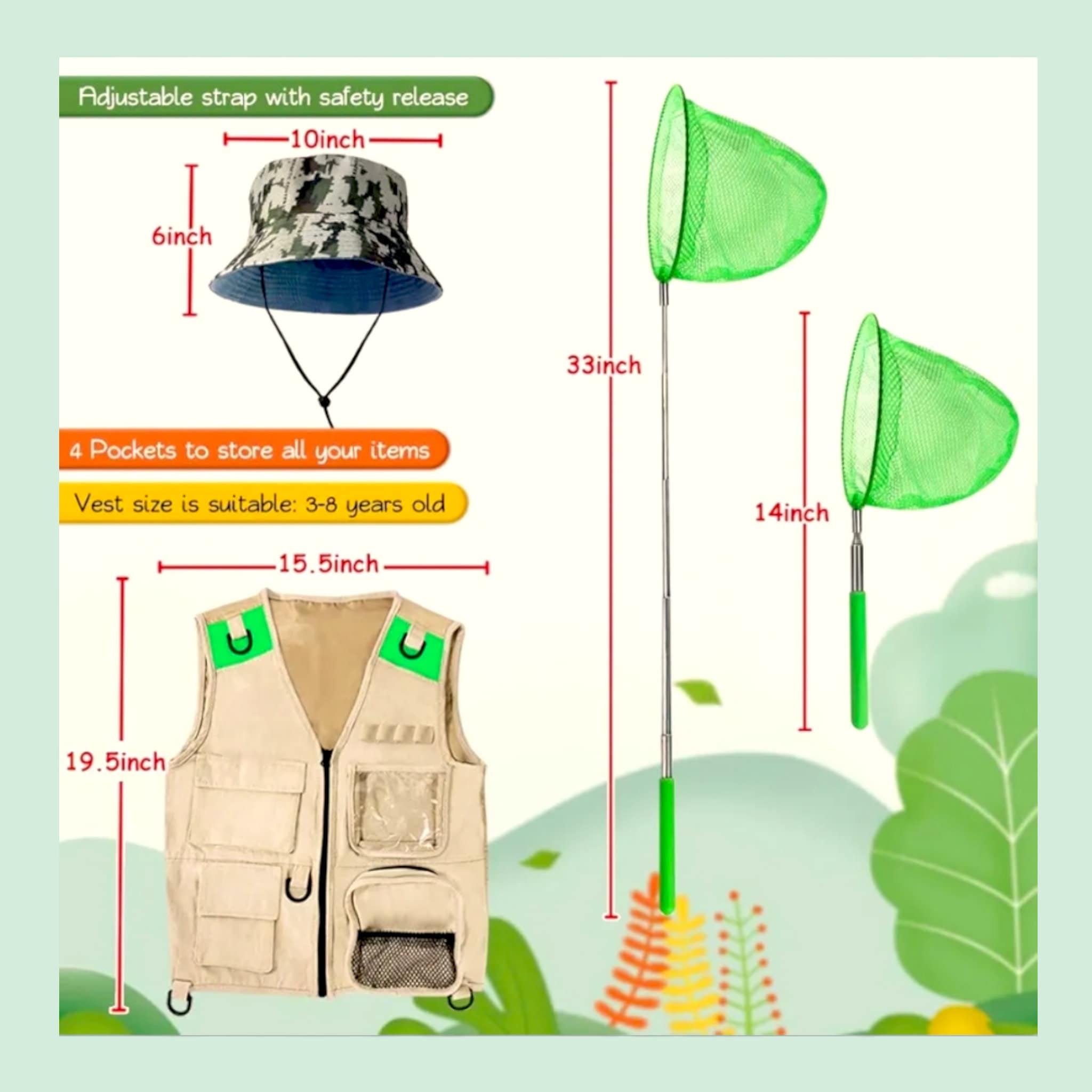 Nature Explorer Adventure Kit for Kids Outdoor Exploration Toy Set With ...
