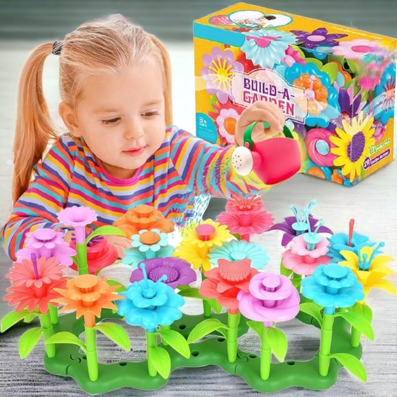 Creative Flower Garden Building Toy Toddler Stacking & Sorting Set ...