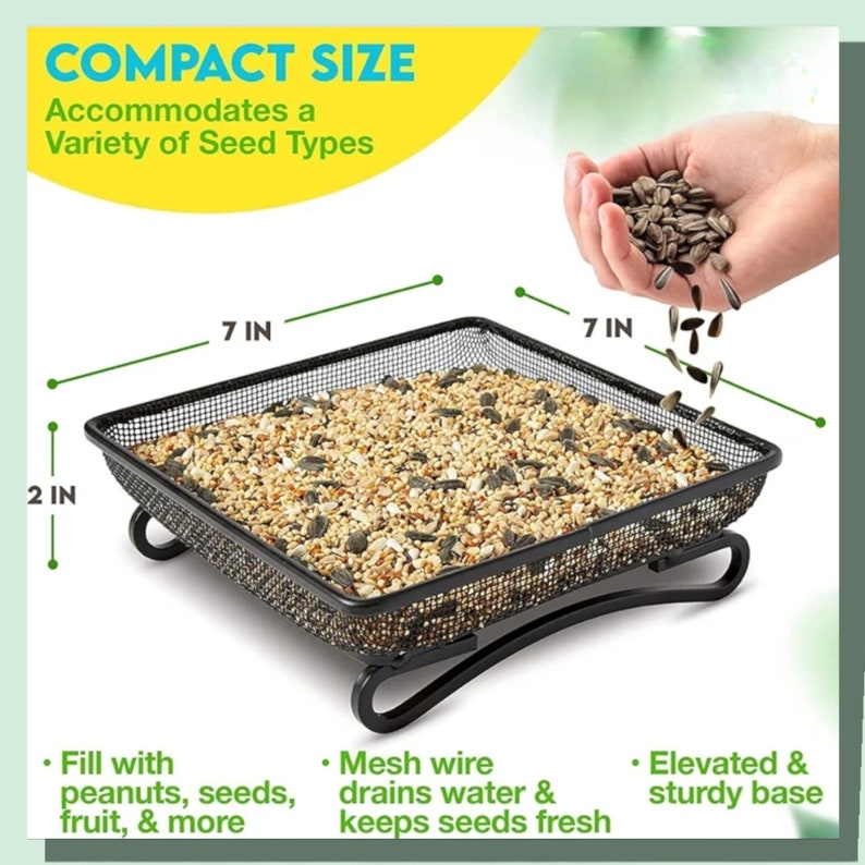 Premium Steel Mesh Bird and Squirrel Feeder Tray 7x7 Inches Cardinal ...