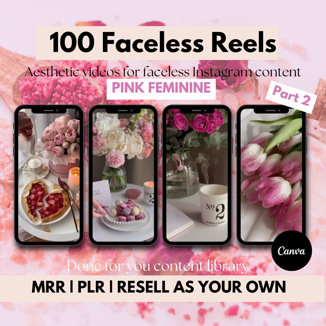 Pink Aesthetic Faceless Videos for IG Reels, Tiktok Videos | DFY ...