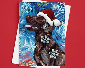 Cute Dog Lover Card Chocolate Lab Christmas Birthday Pet - Etsy