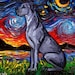 Blue Great Dane Night Art CANVAS Print Starry Night Dog Ready to Hang ...