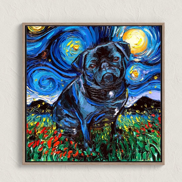 Black Pug Art - Etsy