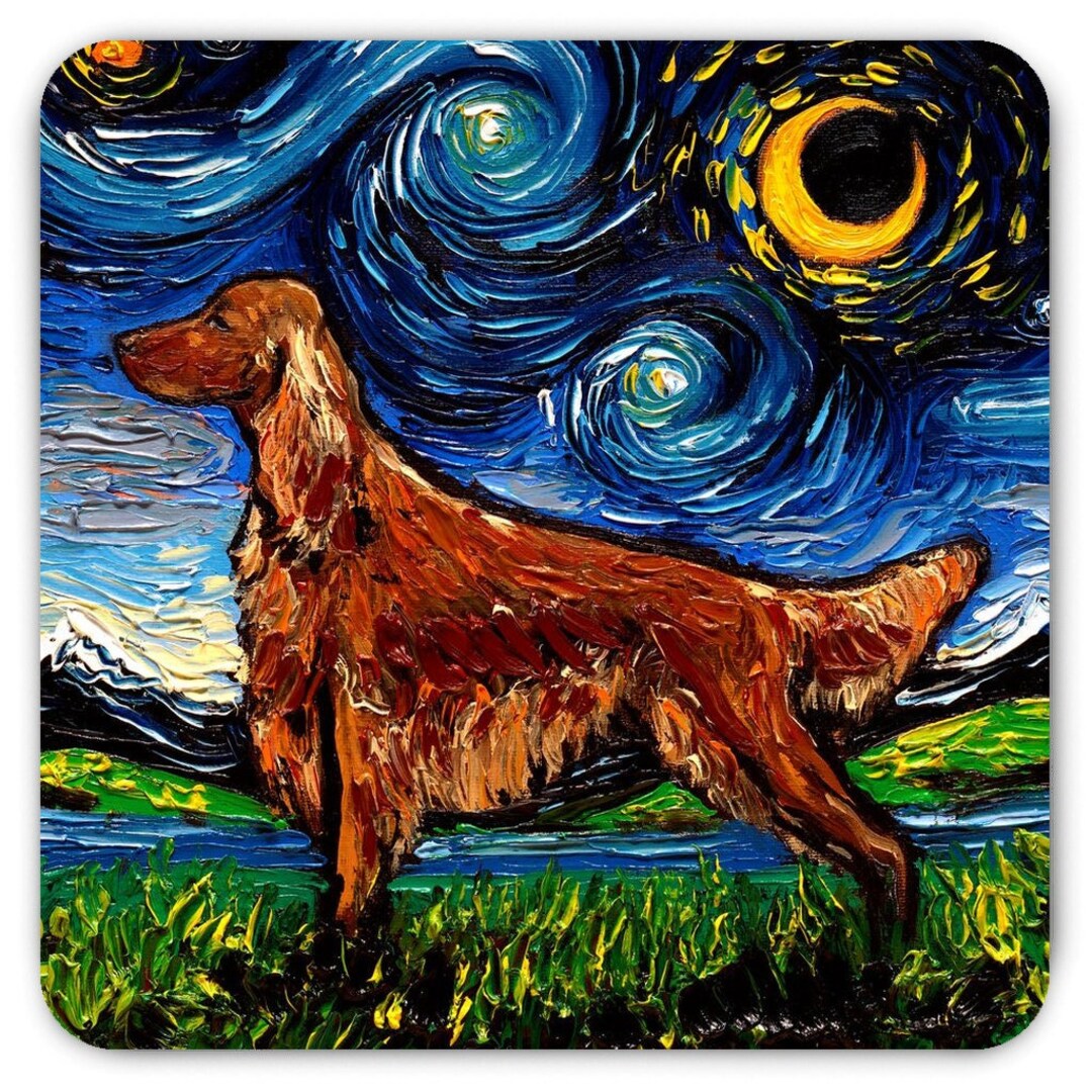 Magnet Irish Setter Starry Night Dog Art Animal Refrigerator Magnet 3x3 ...