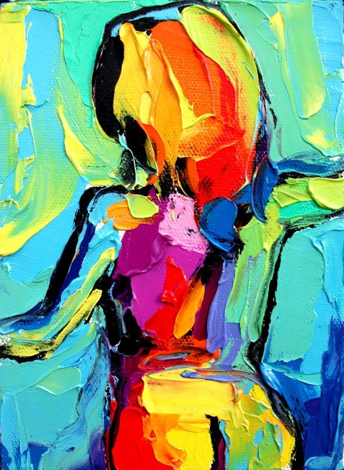 Art Print Nude Abstract Reproduction By Aja Femme 27 18x24 Etsy