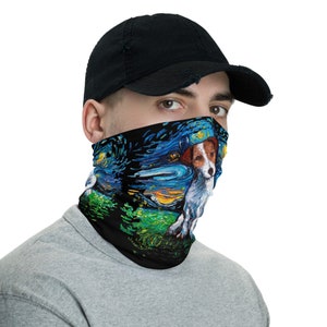 Jack Russell Terrier Dog Starry Night Art Face Mask Face Shield ...