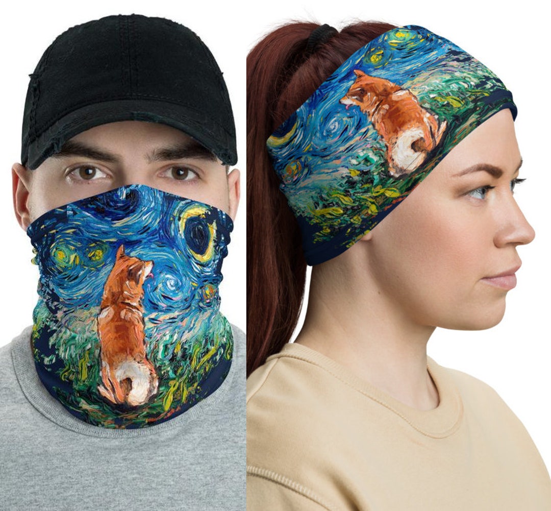 Shiba Inu Dog Starry Night Art Face Mask Face Shield Washable Reusable ...